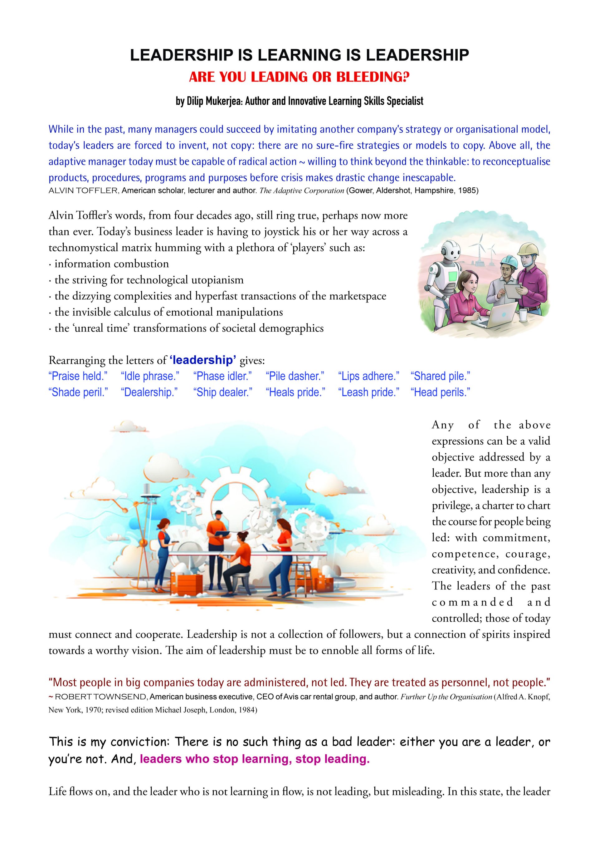 LEADERSHIP IS LEARNING IS LEADERSHIP - The Meghalayan Express